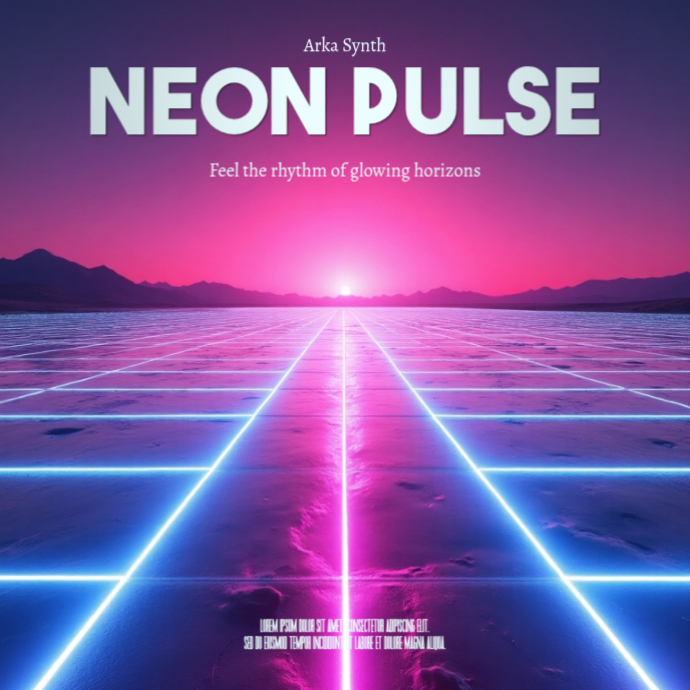 Retro Synthwave Grid Album Cover for Electronic & Dance Music ...