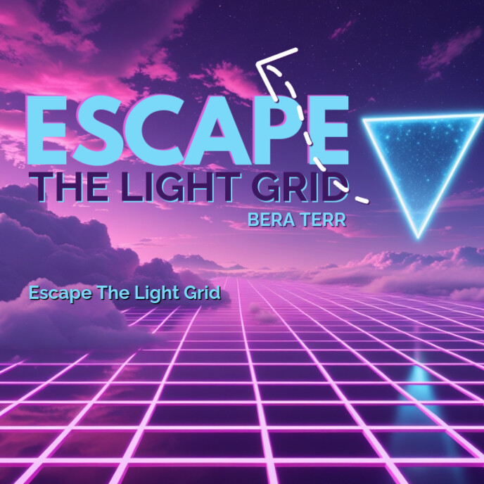 Retro Synthwave Neon Exodus Album Cover – Futuristic Grid Design ...