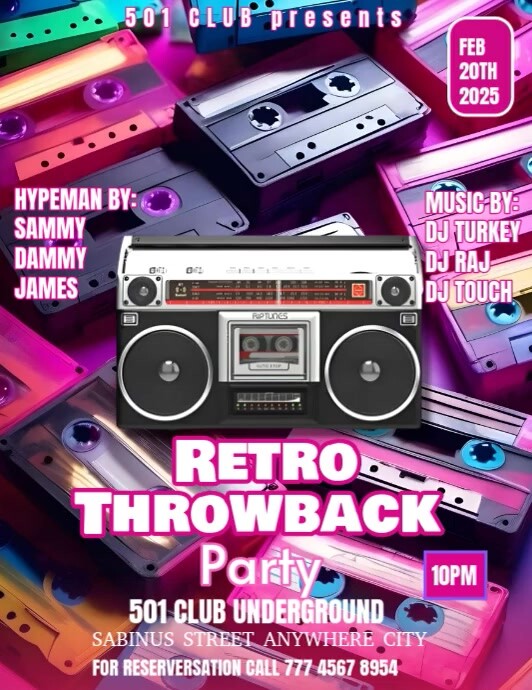 Copy of Retro throwback party | PosterMyWall