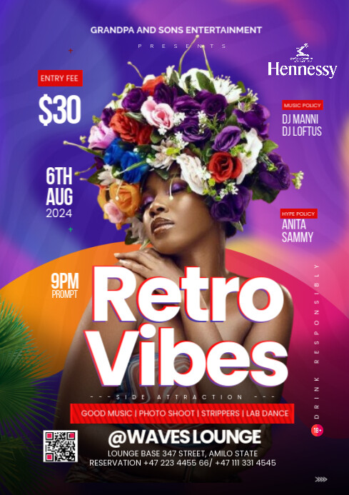 Retro Vibes Party Design Template | PosterMyWall