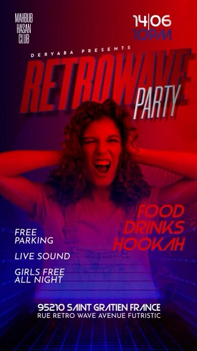 Copy of Retro Wave 80's Futuristic Party Flyer | PosterMyWall