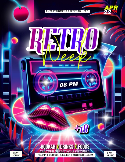 RETRO WEEK PARTY Template | PosterMyWall