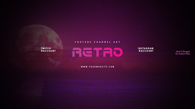 Retrowave youtube channel art banner Template | PosterMyWall