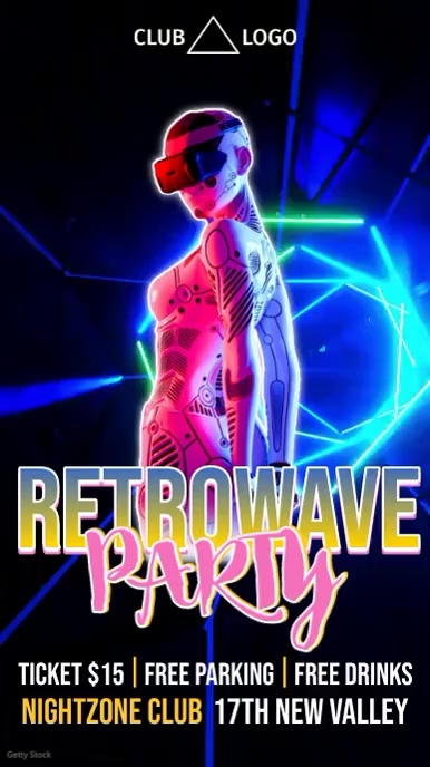 Retrowave Party Video Ads Template | PosterMyWall