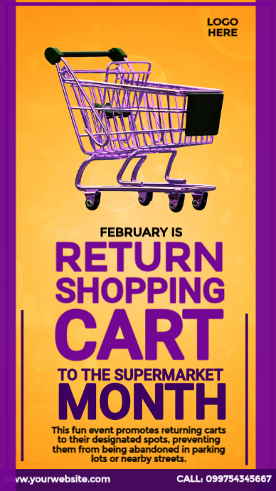 Return Shopping Carts Month Template | PosterMyWall