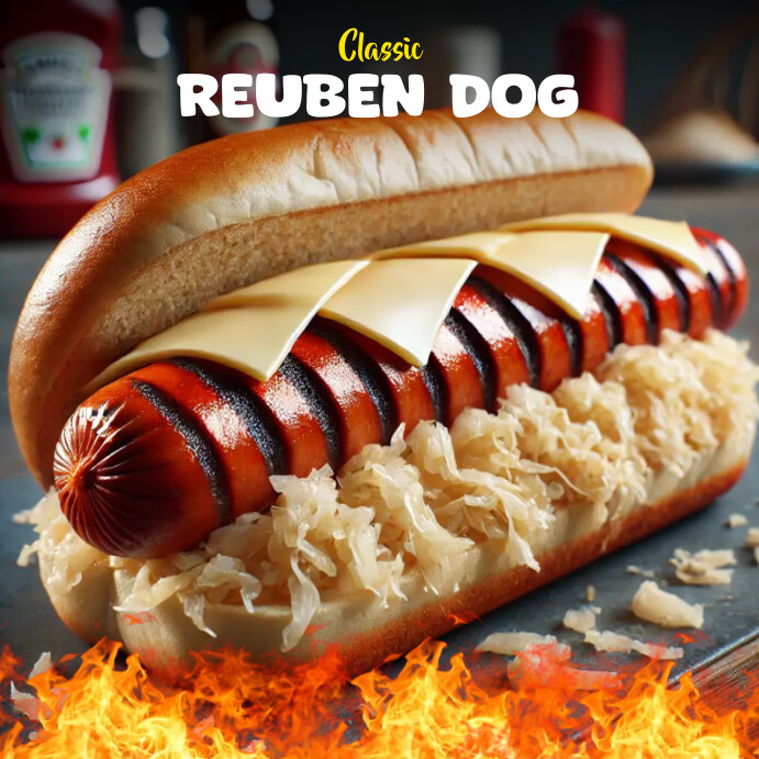 Copy of Reuben Dog Instagram Ad Reuben Hotdog Special | PosterMyWall