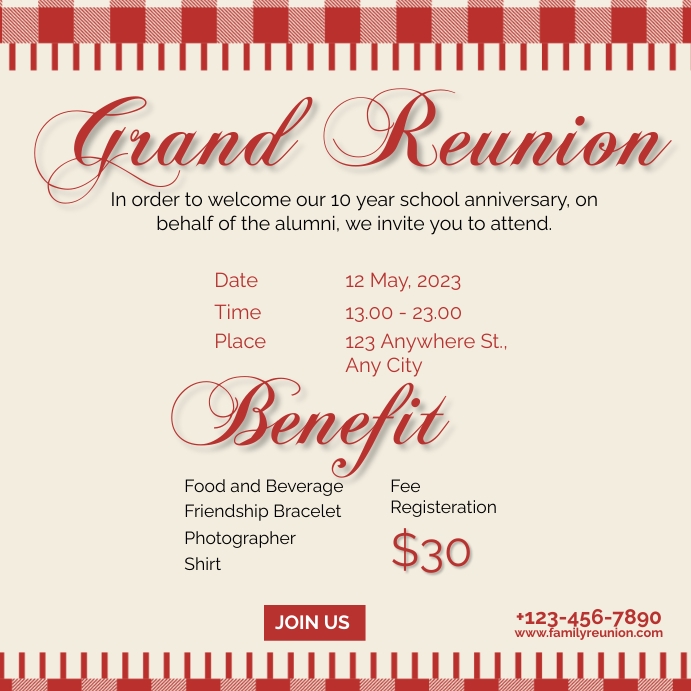 Reunion Instagram Post Template | PosterMyWall