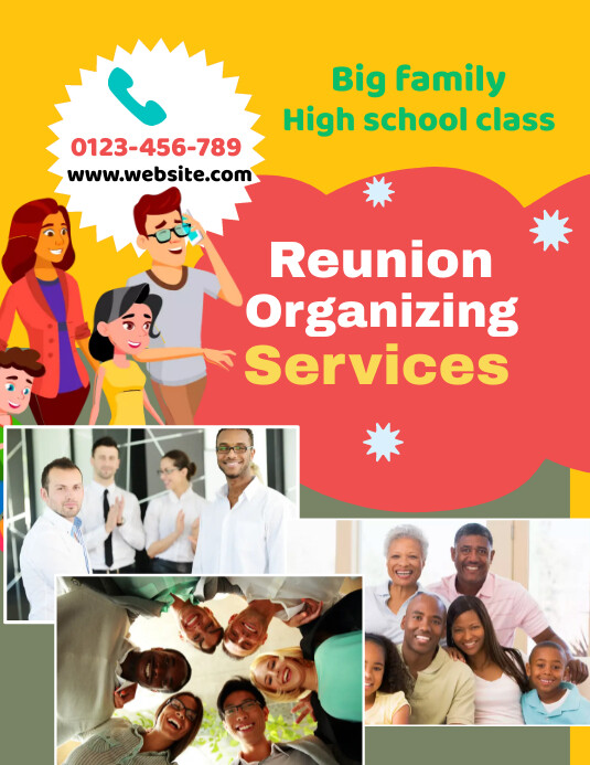 Modèle Reunion organizing services flyer template | PosterMyWall