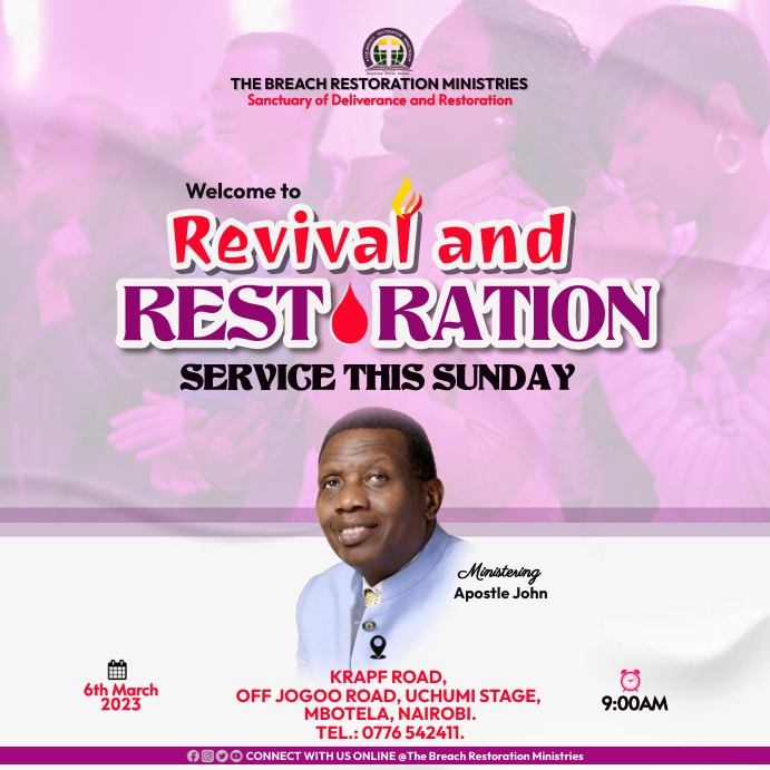 Copy of Revival and Restoration Sunday | PosterMyWall