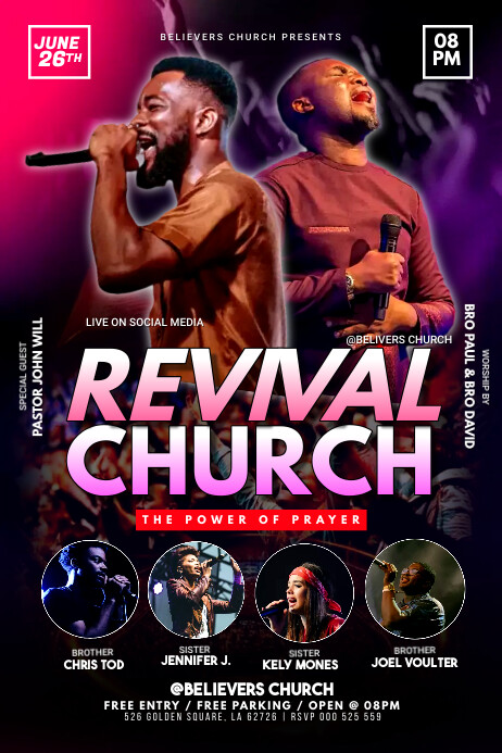 REVIVAL CHURCH SERVICE Template | PosterMyWall