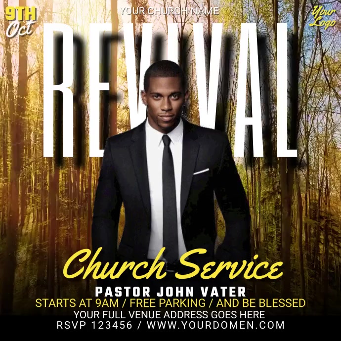 Revival church service Template | PosterMyWall