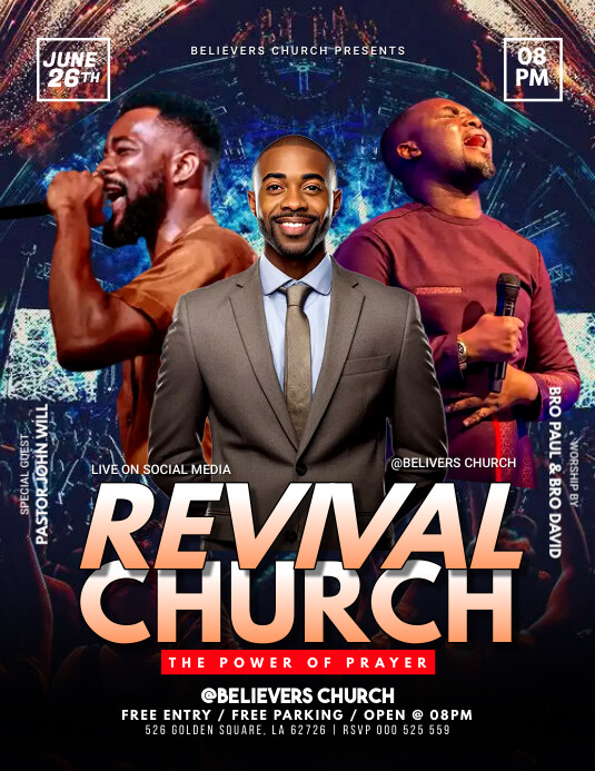 Copy of REVIVAL CHURCH SERVICE | PosterMyWall
