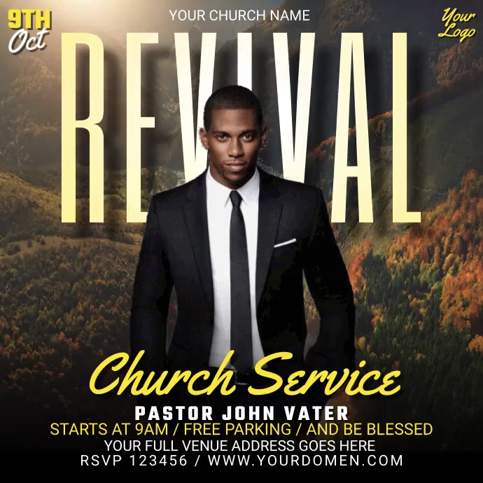 Revival church service Template | PosterMyWall