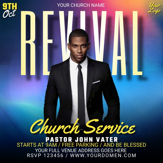 Revival church service Template | PosterMyWall