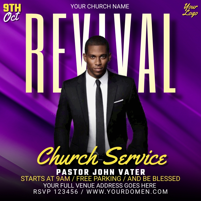 Revival church service Template | PosterMyWall