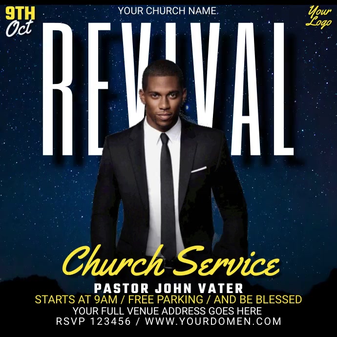 Revival church service Template | PosterMyWall