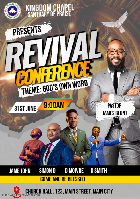 Plantilla de revival conference flyer | PosterMyWall