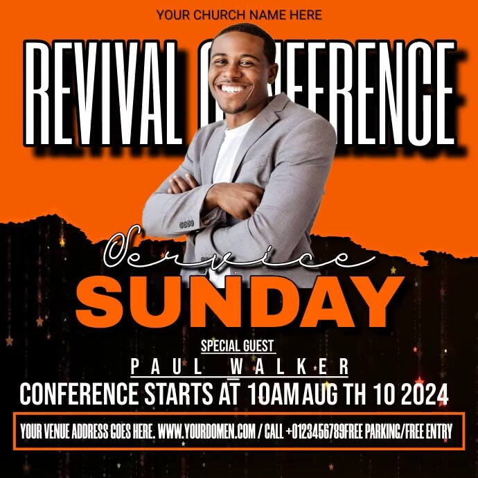 Copy of Revival conference Sunday service | PosterMyWall