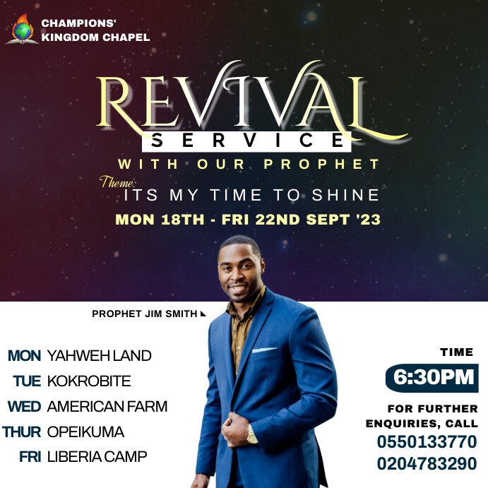 REVIVAL EVENT CHURCH TOUR FLYER Templat | PosterMyWall