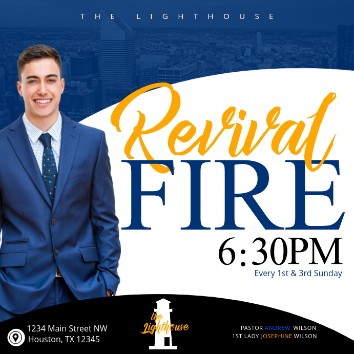 Revival Fire Template | PosterMyWall