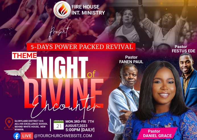 REVIVAL NIGHT CHURCH TEMPLATE | PosterMyWall