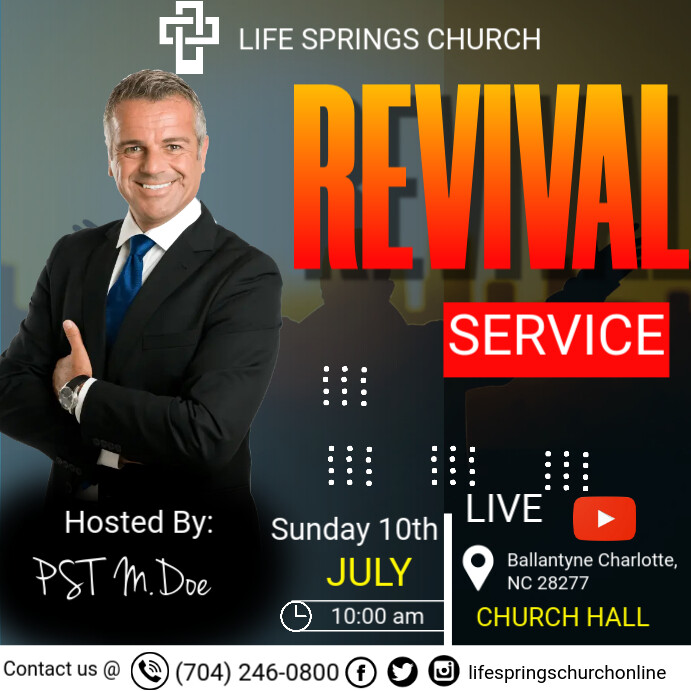 REVIVAL SERVICE (4) Template | PosterMyWall