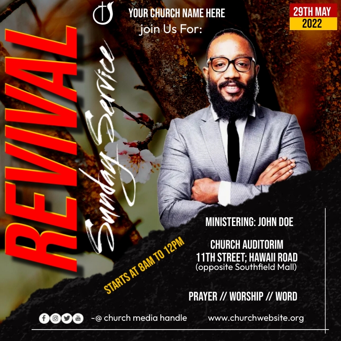 revival service Template | PosterMyWall