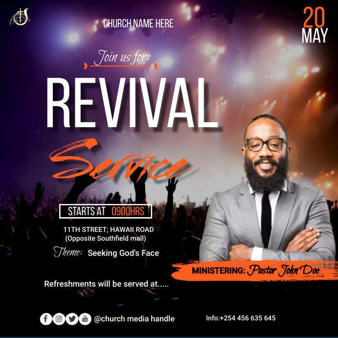 revival service Template | PosterMyWall