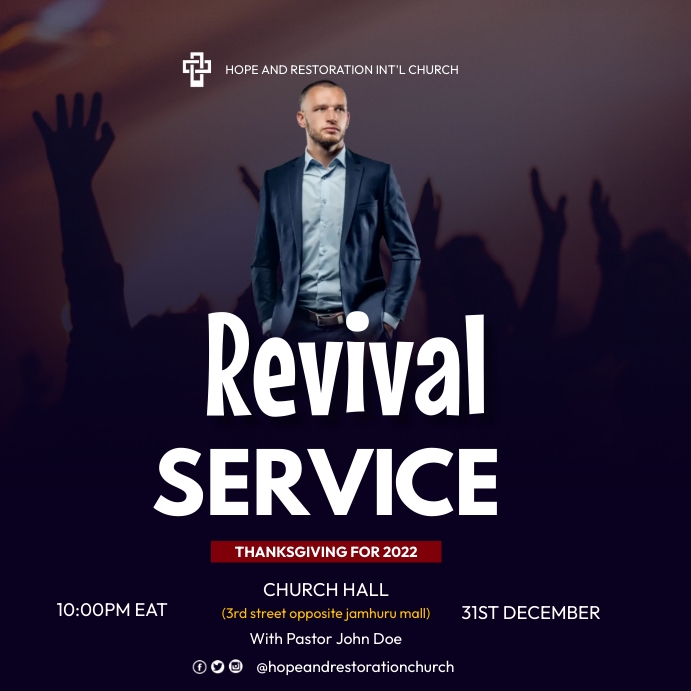 Revival service Template | PosterMyWall