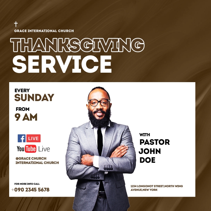 REVIVAL SERVICE FLYER,ONLINE CHURCH Template | PosterMyWall