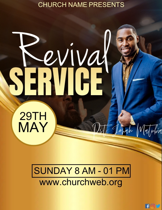 Revival service poster Template | PosterMyWall