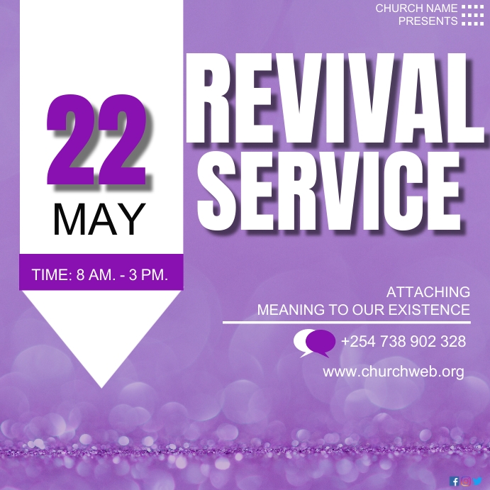 Revival service poster Template | PosterMyWall