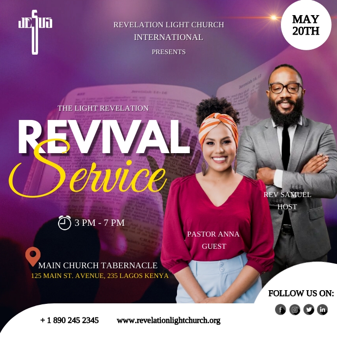 REVIVAL SERVICE POSTER Template | PosterMyWall