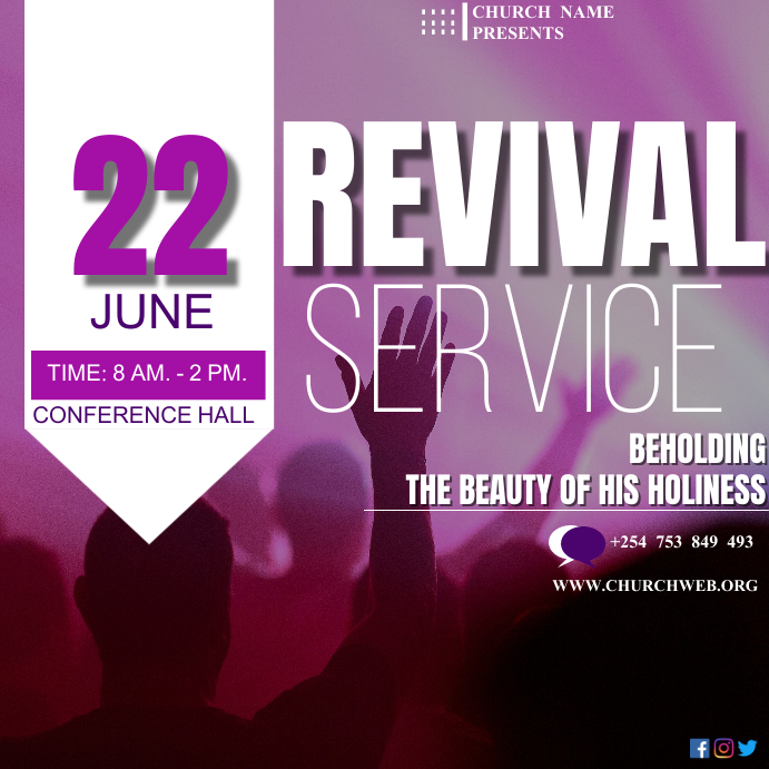 Revival service poster Template | PosterMyWall
