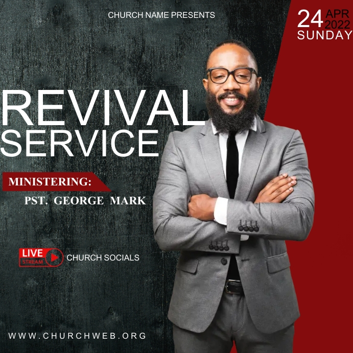 Revival service poster Template | PosterMyWall