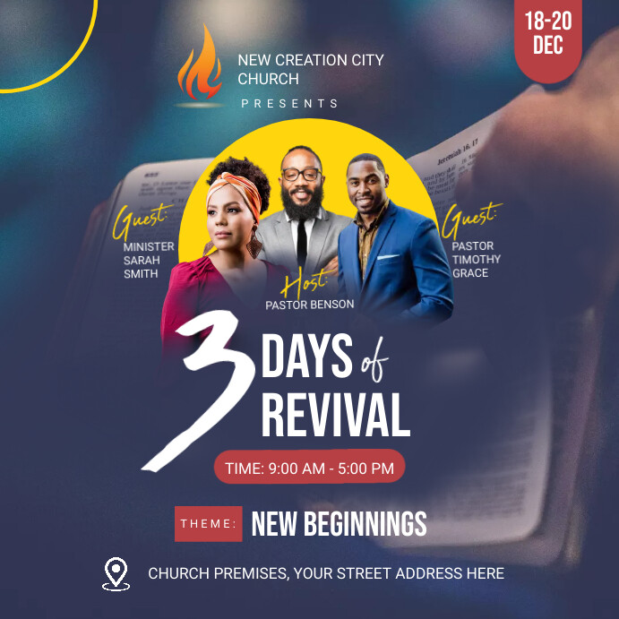 REVIVAL SERVICE POSTER Template | PosterMyWall