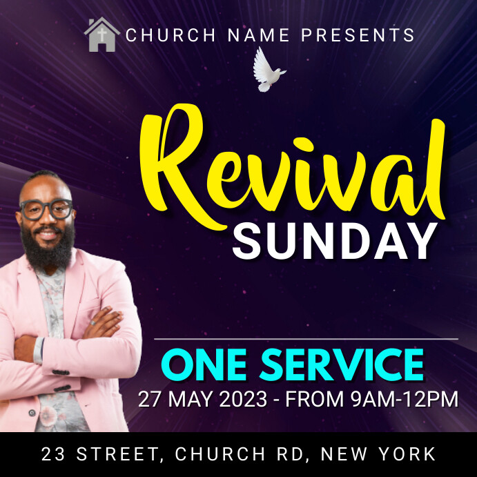 revival sunday, church conference, worship Template | PosterMyWall