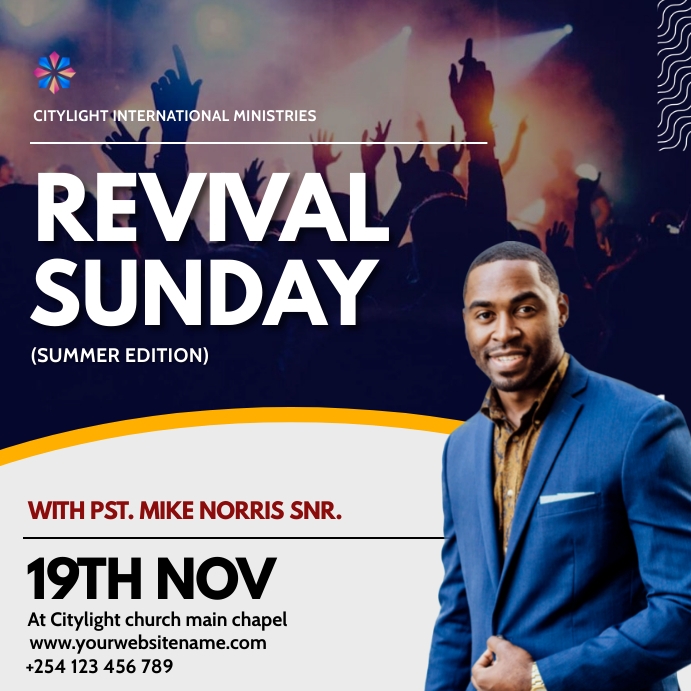 revival sunday church worship flyer template | PosterMyWall