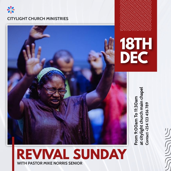 revival sunday church worship flyer template | PosterMyWall