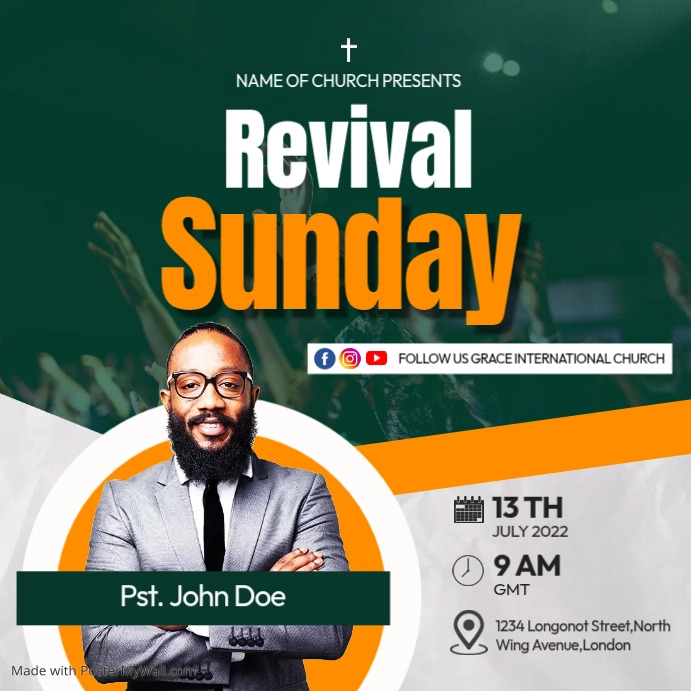 REVIVAL SUNDAY FLYER Template | PosterMyWall