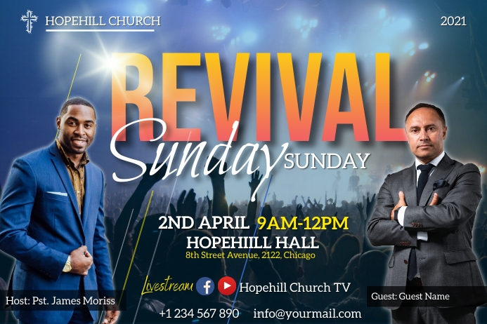 revival sunday flyer Template | PosterMyWall