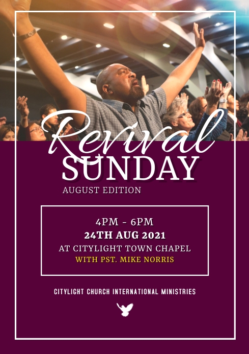 revival sunday poster church design Template | PosterMyWall