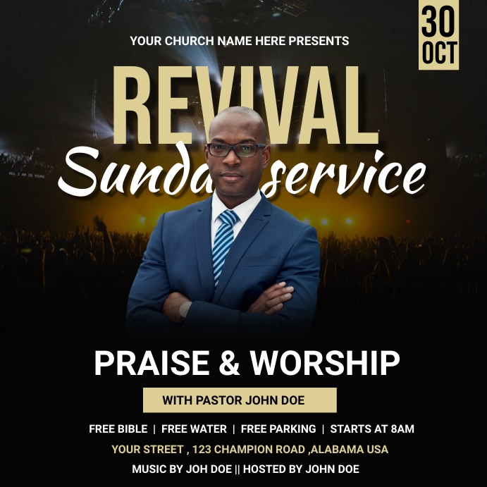 Copy of revival sunday service | PosterMyWall