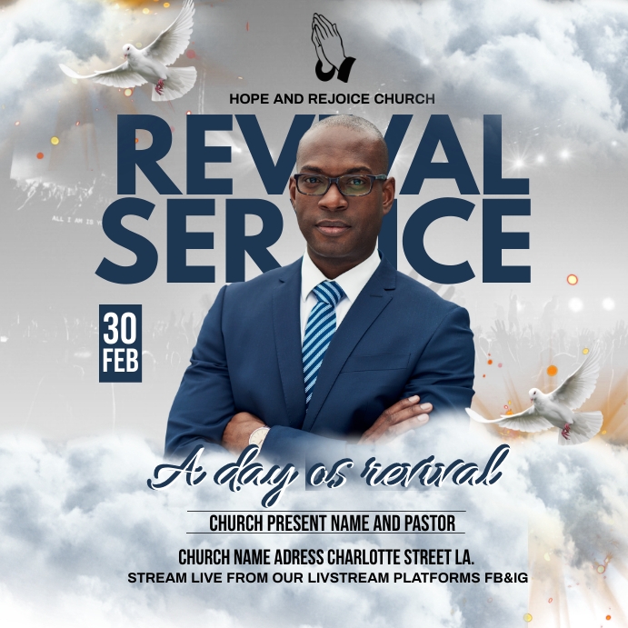 Copy of revival sunday service | PosterMyWall