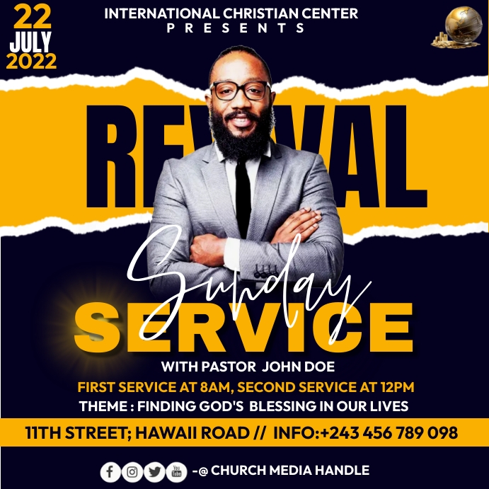 Copy of revival sunday service | PosterMyWall