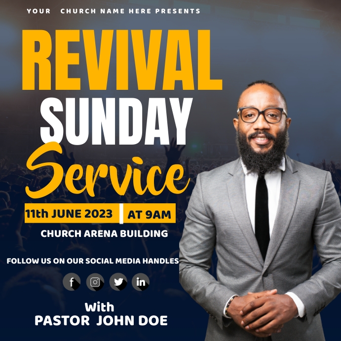 Plantilla de revival sunday service | PosterMyWall