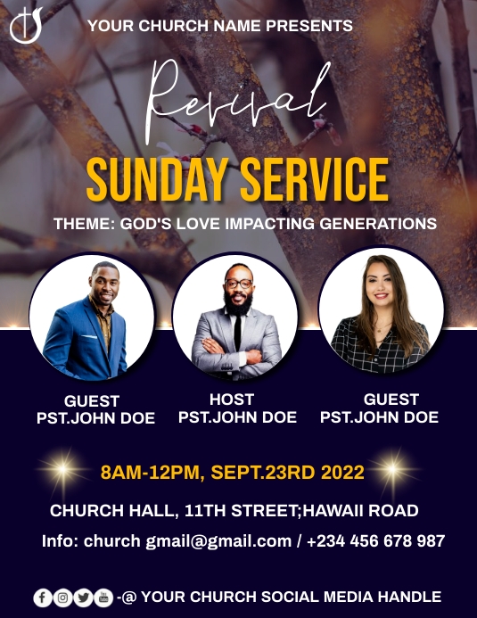 Copy of revival sunday service | PosterMyWall