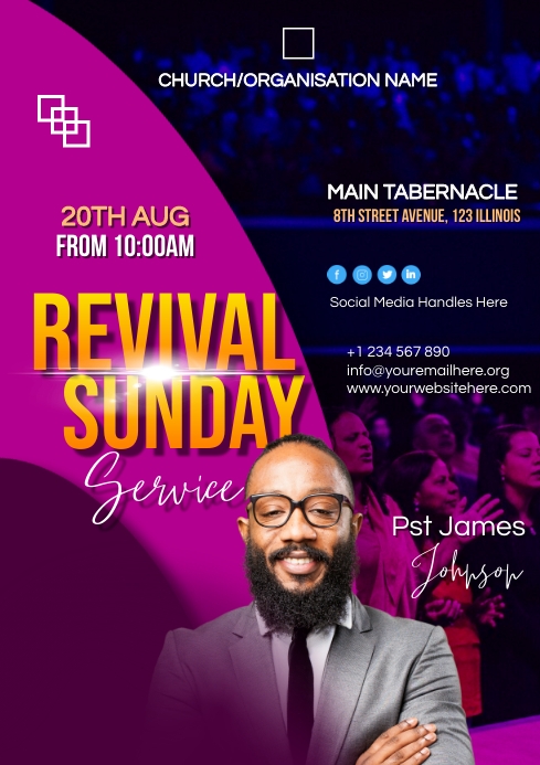 revival sunday service Template | PosterMyWall