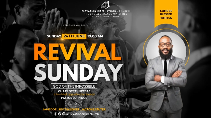 Revival Sunday service Template | PosterMyWall