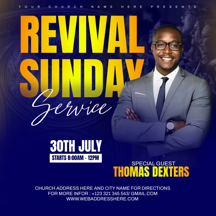 revival sunday service Modelo | PosterMyWall